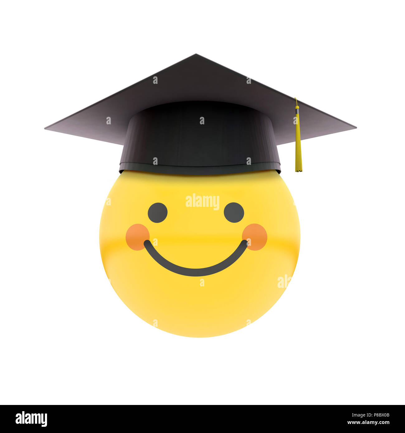 Graduation emoji wearing a traditional graduation cap. Education ...