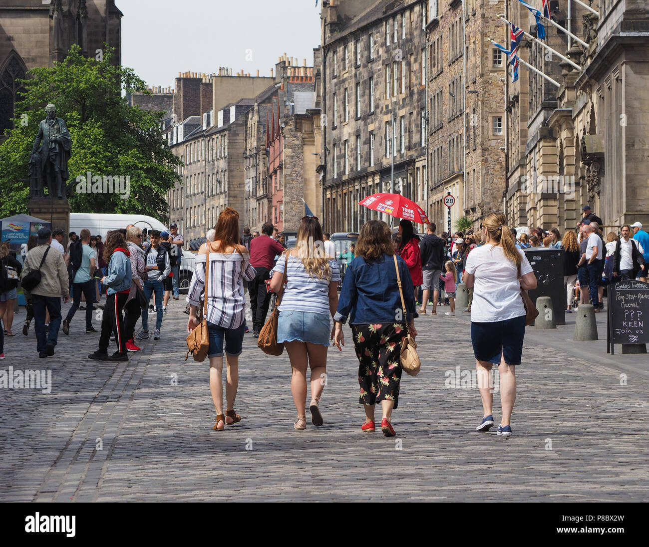 EDINBURGH, UK - CIRCA JUNE 2018: People in the Royal Mile Stock Photo ...