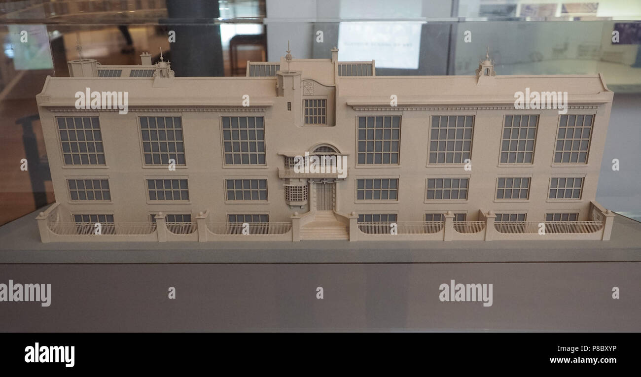 GLASGOW, UK - CIRCA JUNE 2018: Scale model of Glasgow School of Art ...