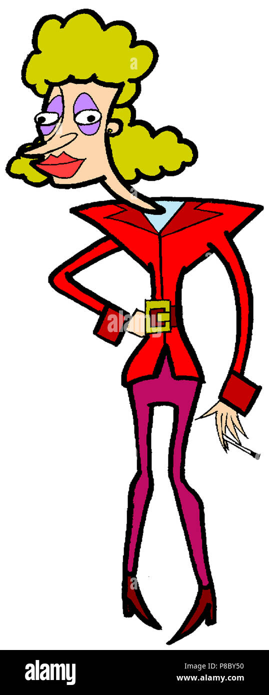 smoking female cartoon character Stock Photo - Alamy