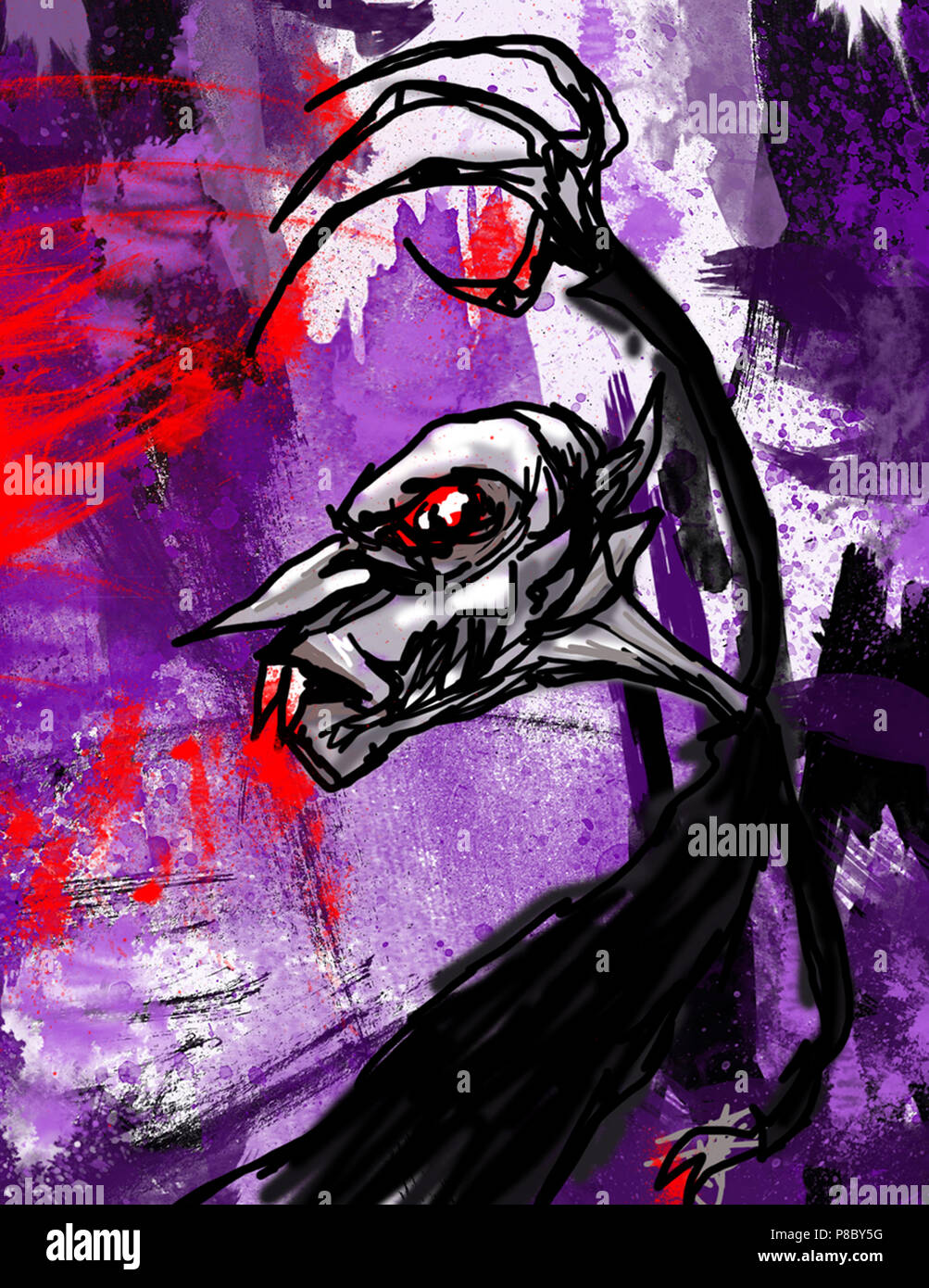 illustration of a monster Stock Photo - Alamy