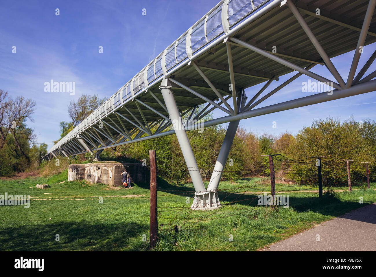 Remains of so called Iron Curtain under Freedom Cycling Bridge spanning ...