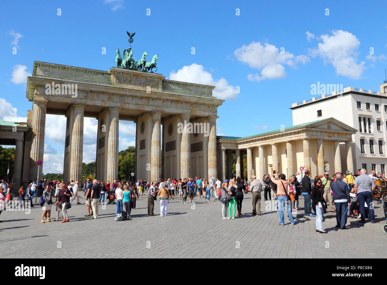 BERLIN, GERMANY - AUGUST 27, 2014: People visit Brandenburg Gate in ...