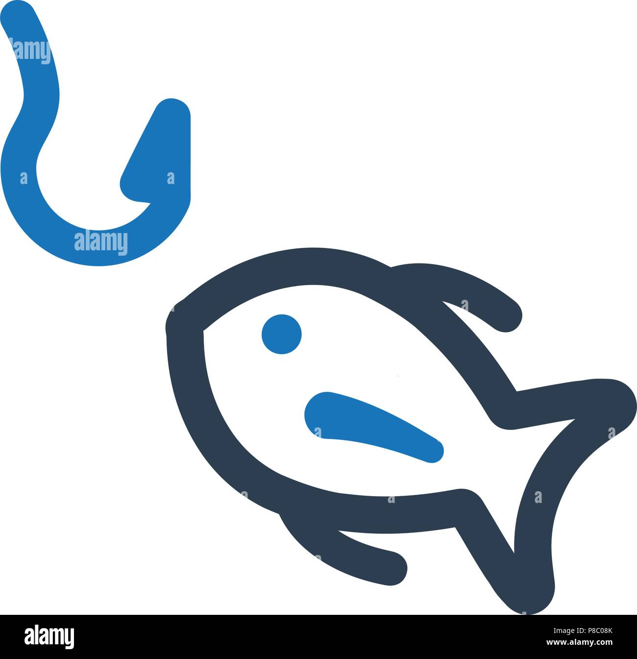 Fish Catching Icon Stock Vector Image & Art - Alamy