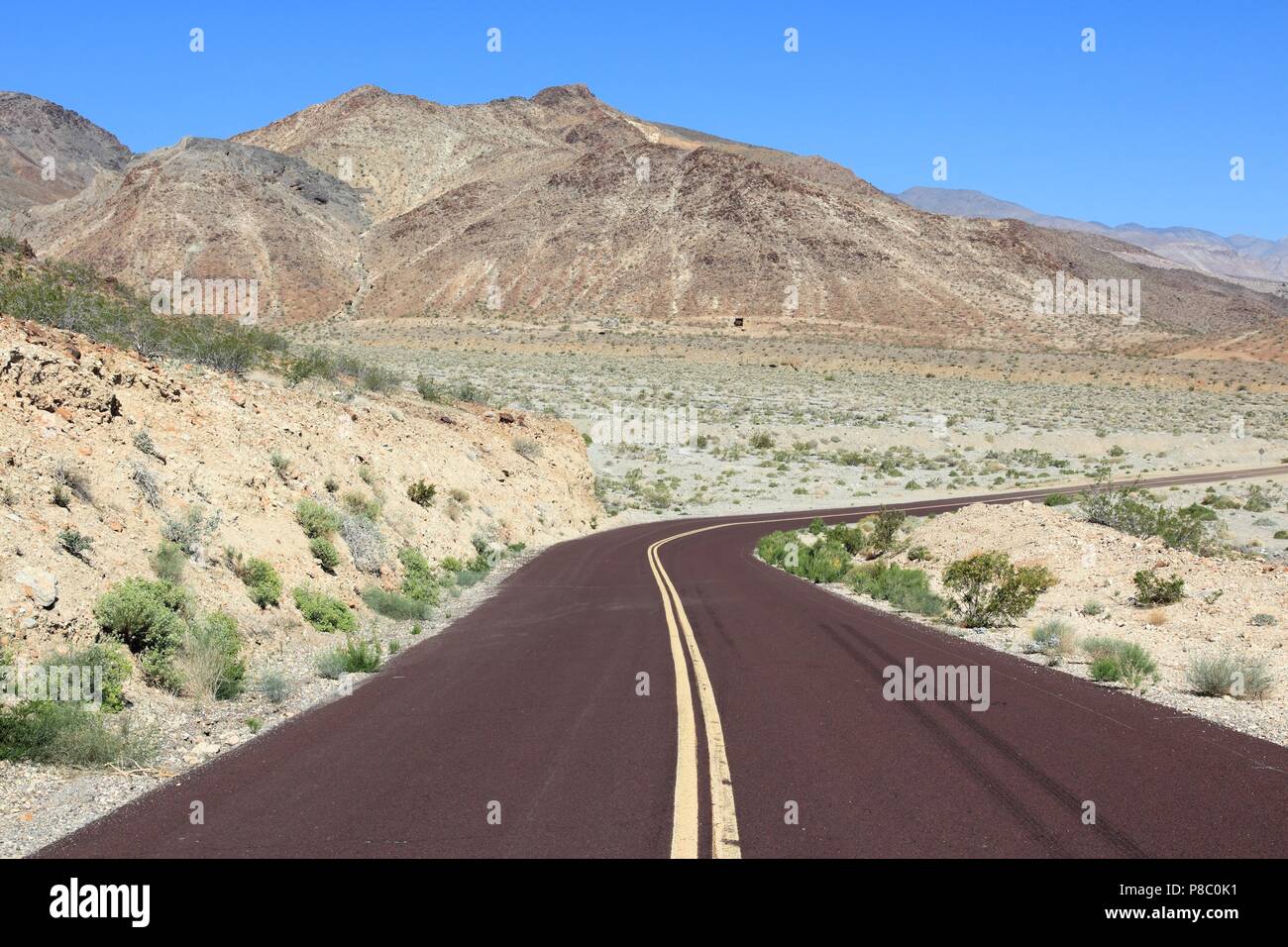 Mojave Desert in California, United States. Scenic view of road in ...