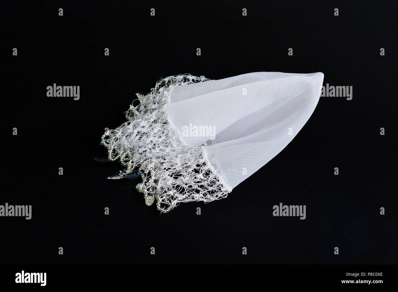 handmade handkerchief used for dancing on a turkish wedding on black ...