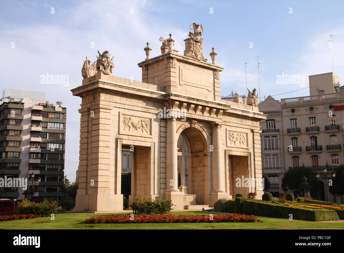Valencia, Spain. Arch of Triumph, old monument Stock Photo - Alamy