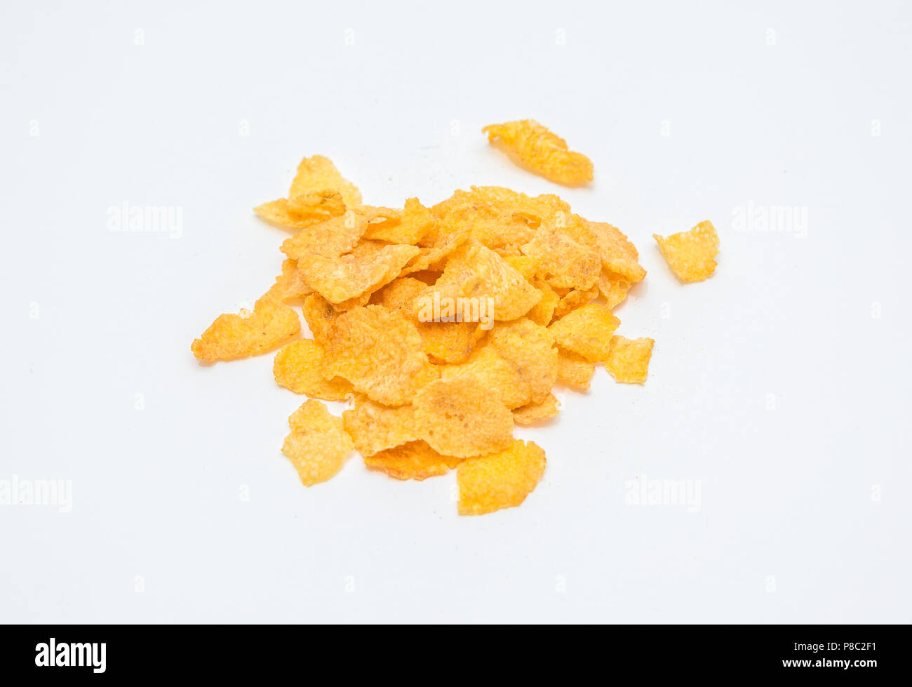 Cornflakes in white background Stock Photo - Alamy