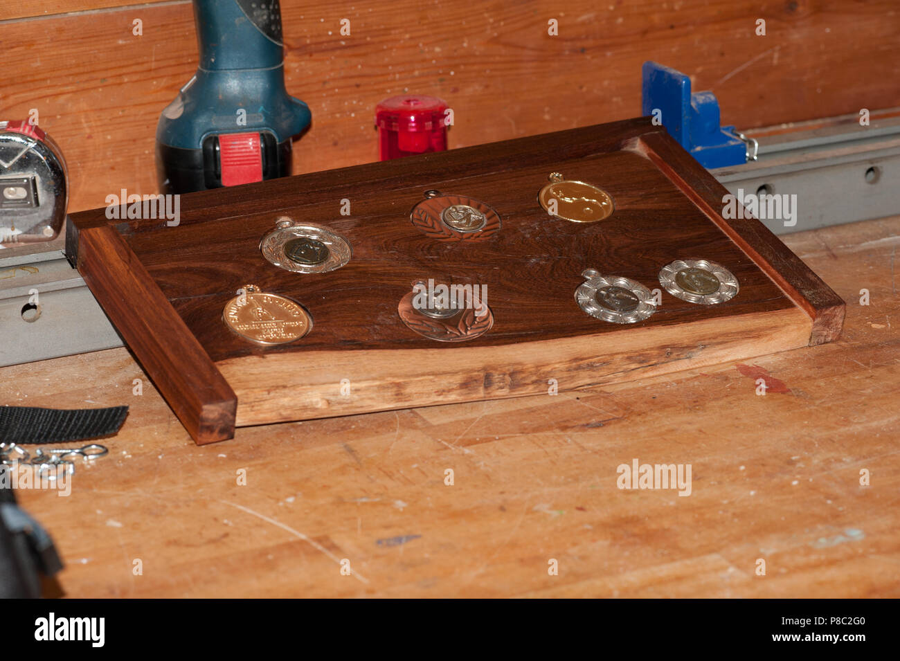 woodworking for the winner in sport Stock Photo - Alamy