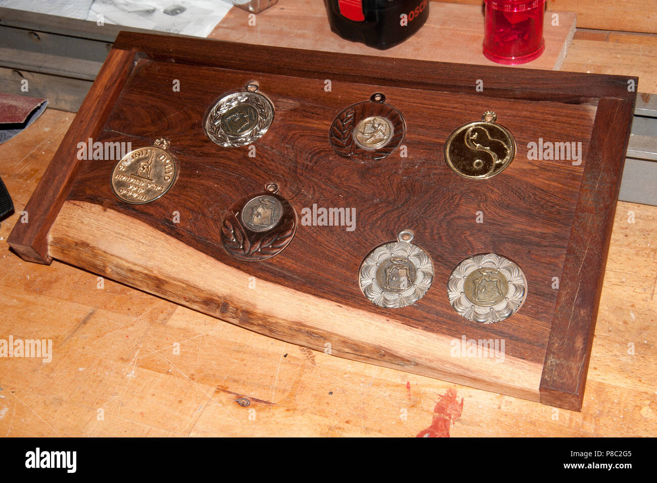 woodworking for the winner in sport Stock Photo - Alamy