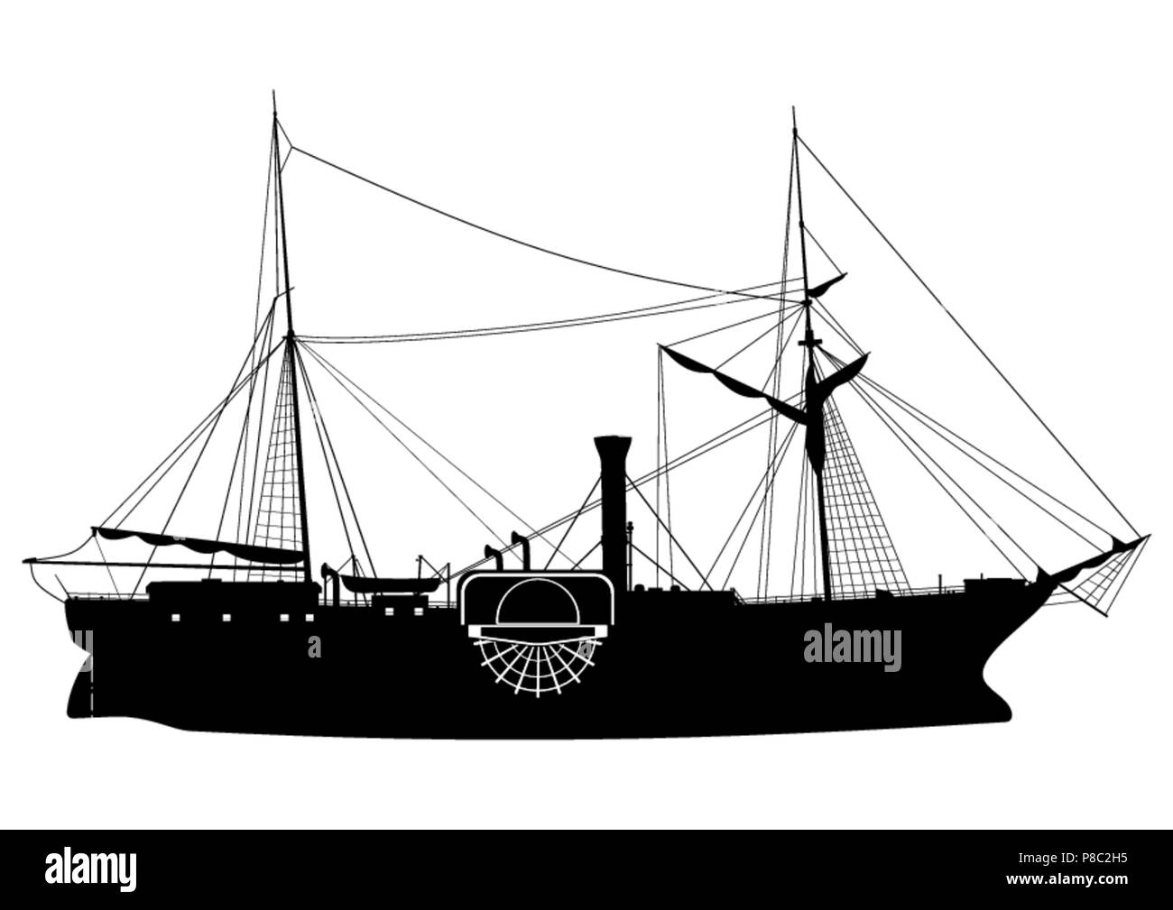 Paddle Steamer Stock Vector Images - Alamy