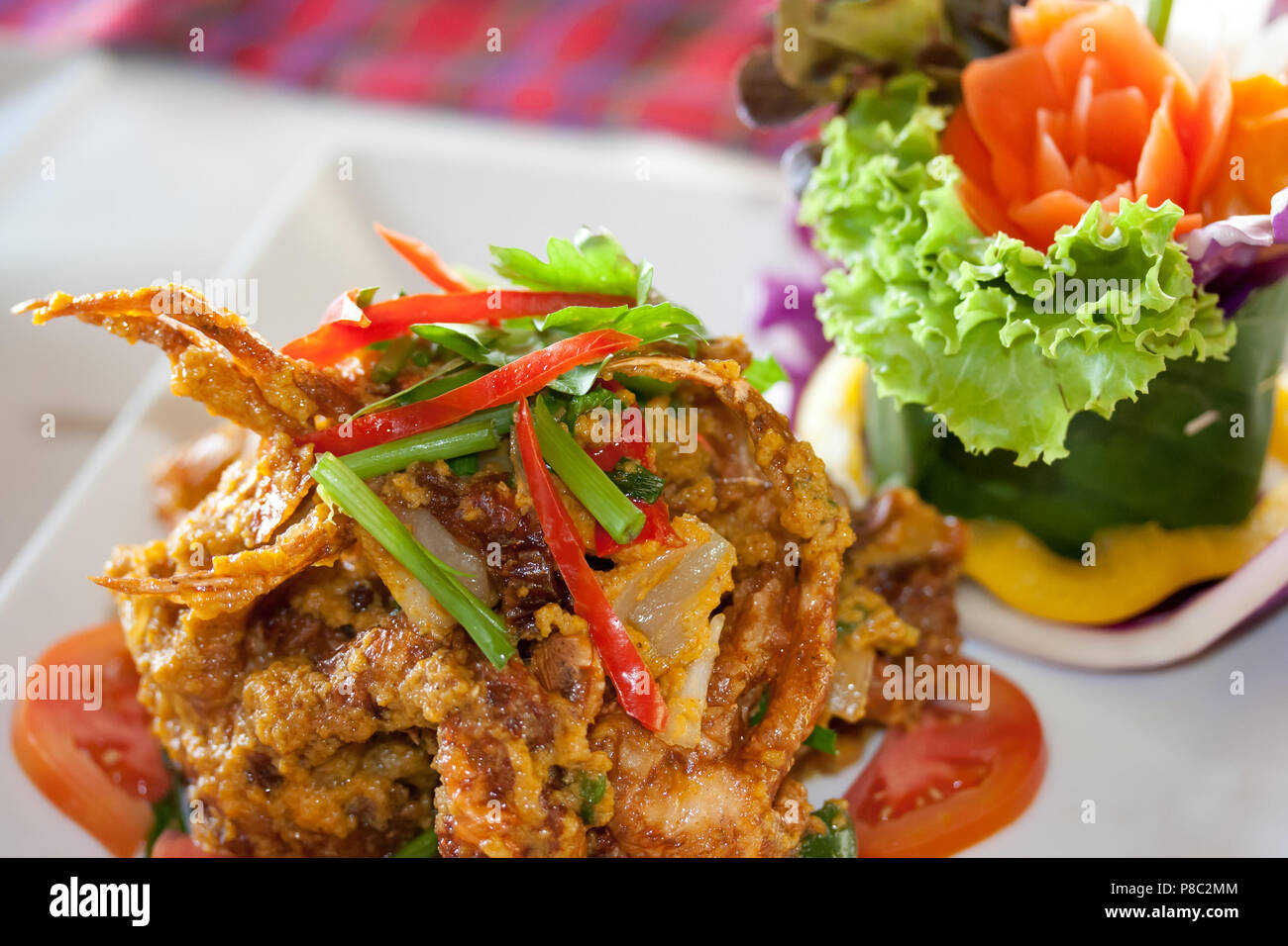 Fried crab with curry powder Stock Photo - Alamy