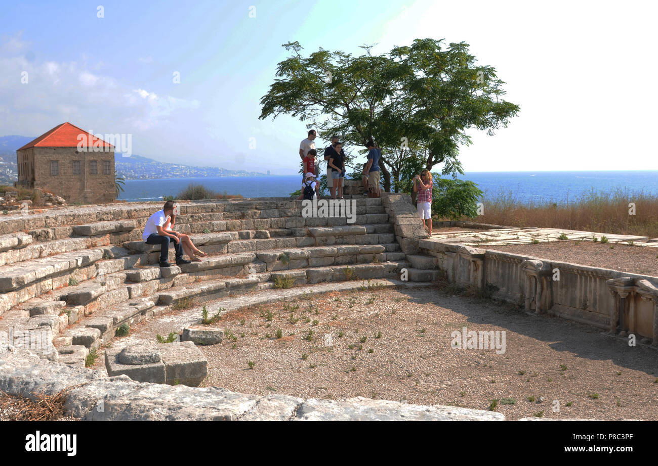 Lebanon: The historic village Byblos with the castle and the ...