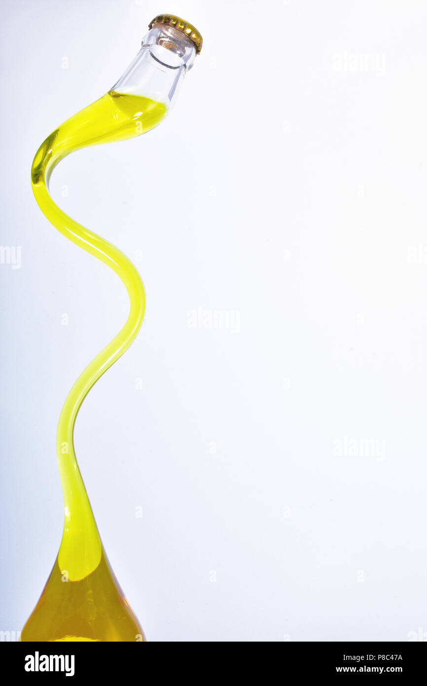 beer bottle background with distorted neck Stock Photo - Alamy