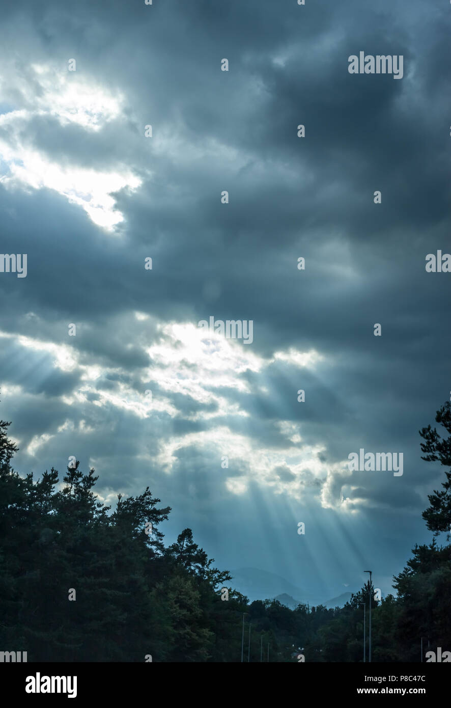 dramatic dark clouds landscape Stock Photo - Alamy