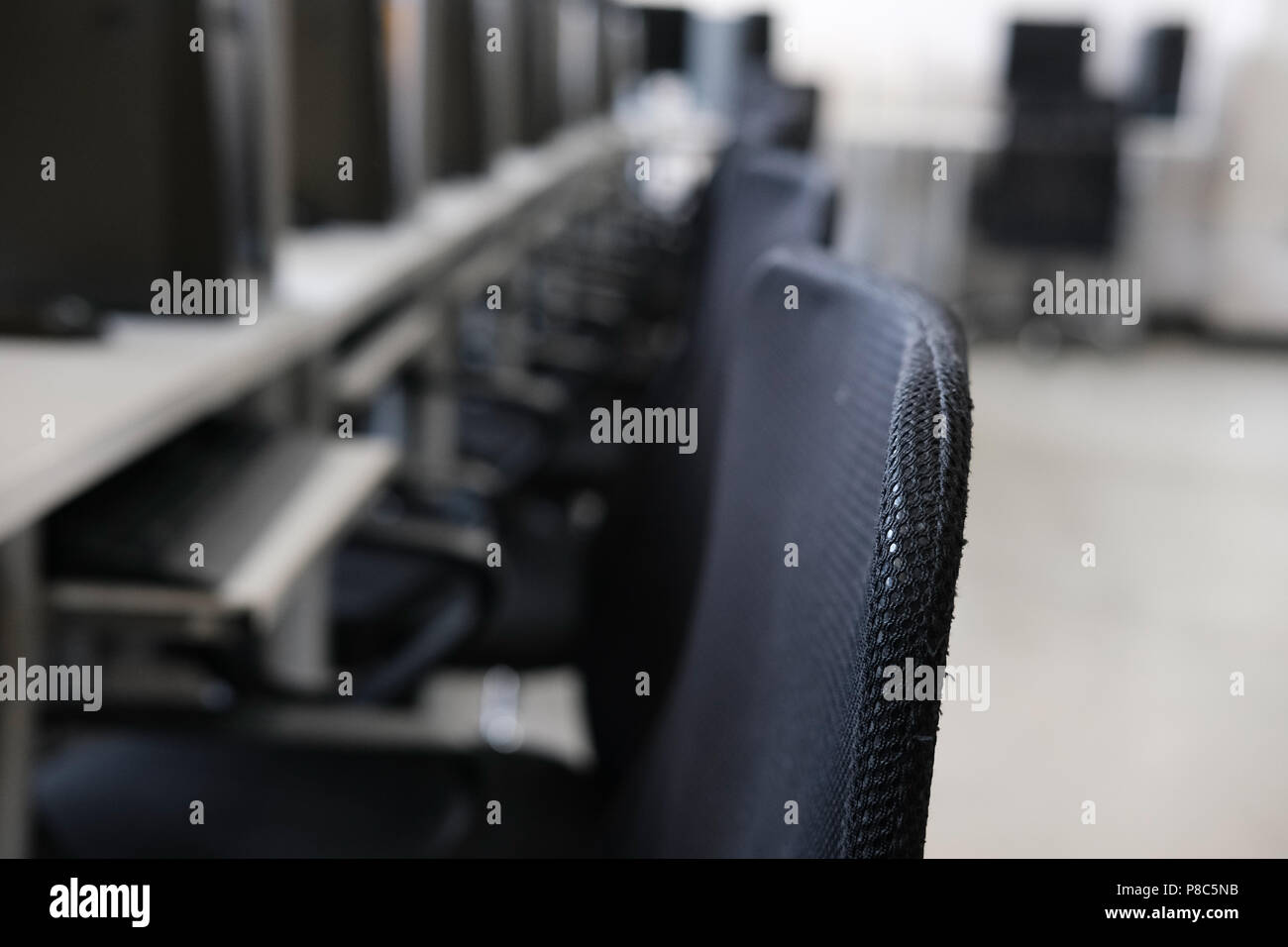 computer training room in university. lab classroom in college Stock ...