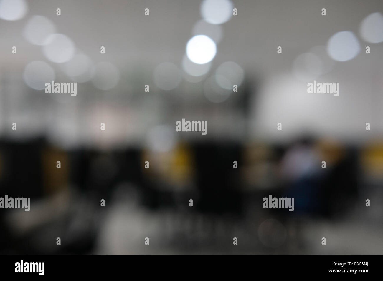 computer training room in university. lab classroom in college. blur ...