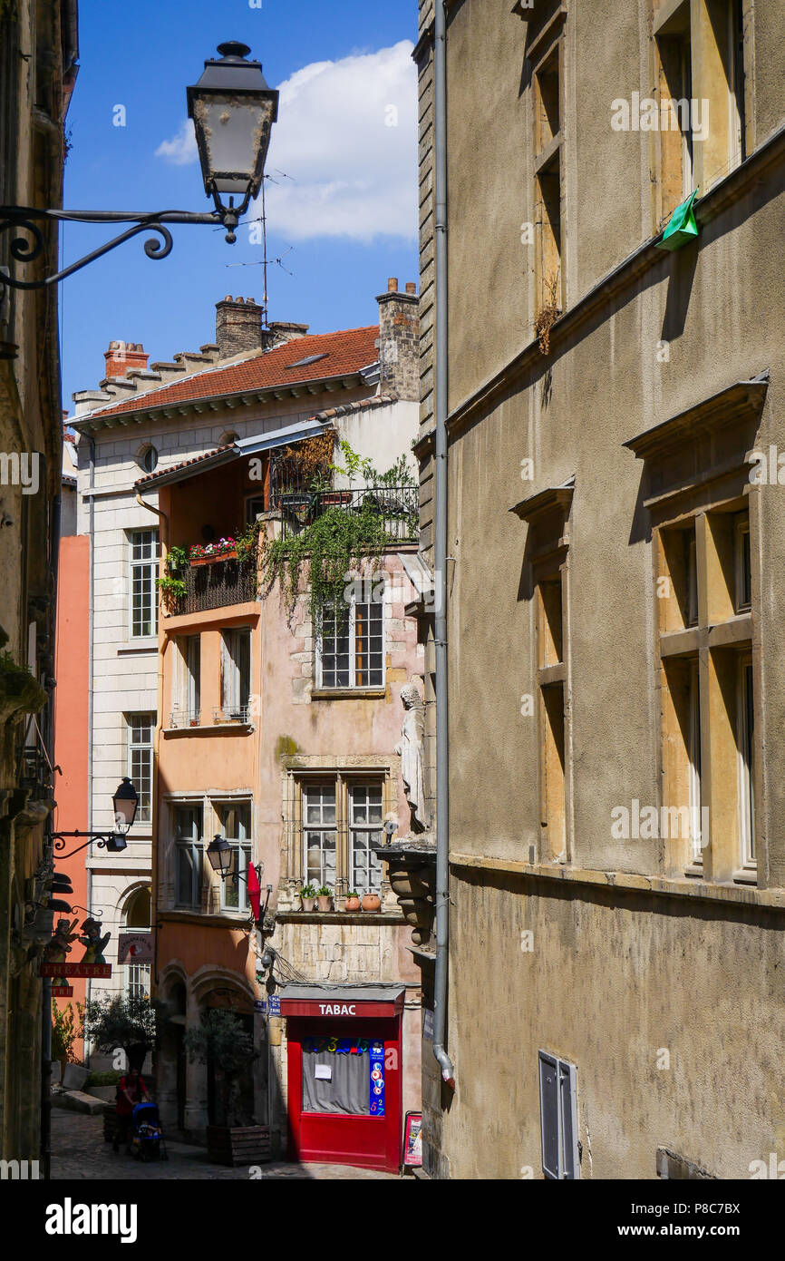 Middle-age buildings, Saint-Jean district, Lyon, France Stock Photo - Alamy