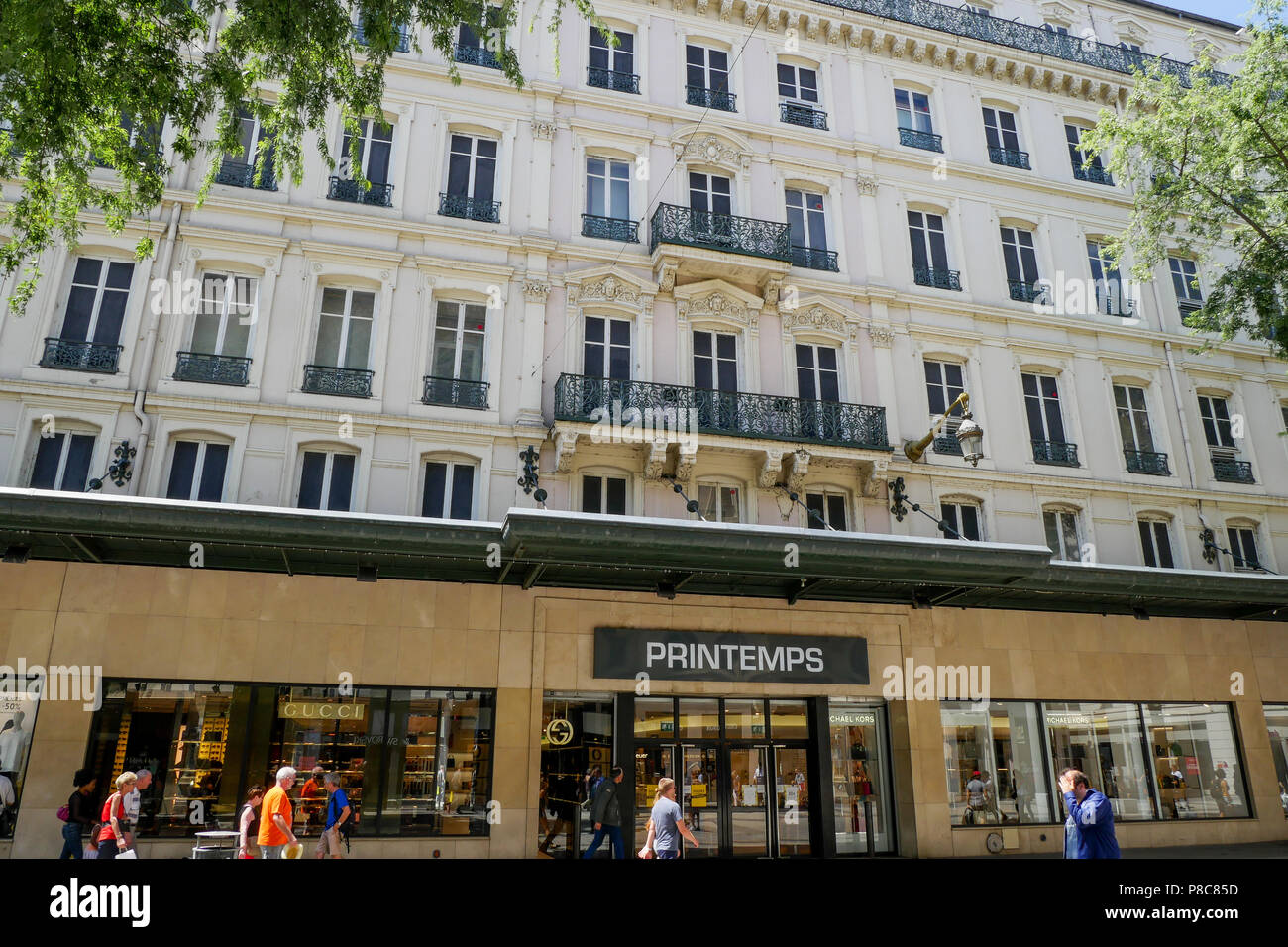 Le Printemps department shop, Republic streete, Lyon, France Stock ...