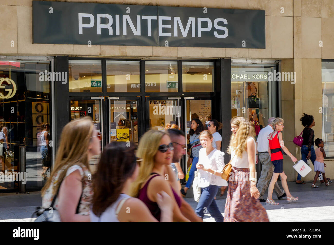 Le Printemps department shop, Republic streete, Lyon, France Stock ...