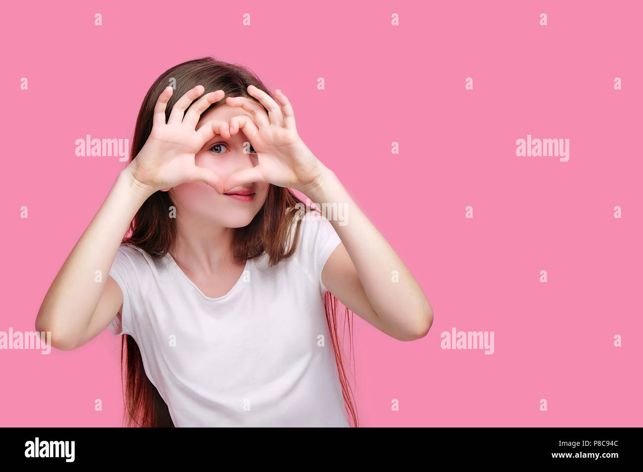 Teenager Girl Hands Making Heart High Resolution Stock Photography and ...