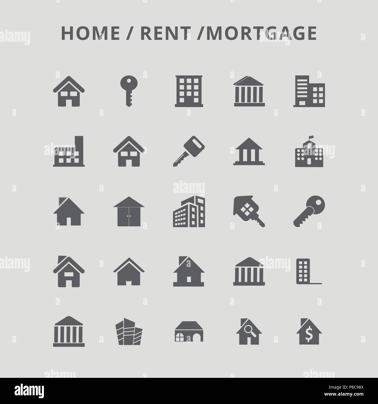 Home Rent Icons - For web design and application interface, also useful ...