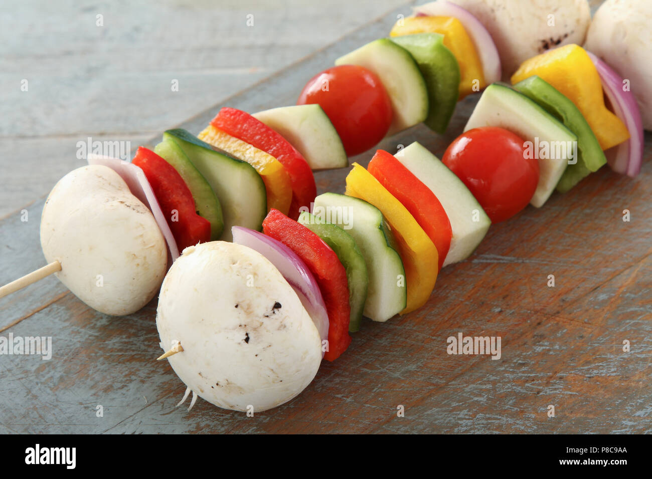 uncooked vegetable kebab Stock Photo - Alamy