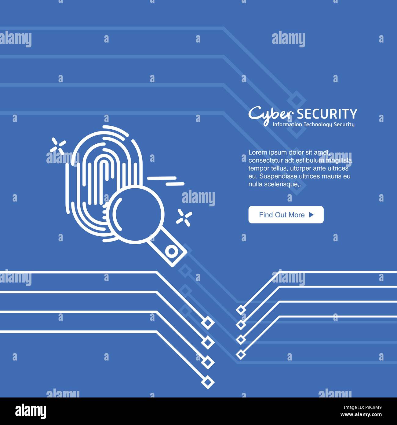 Cyber security banner design vector - For web design and application ...