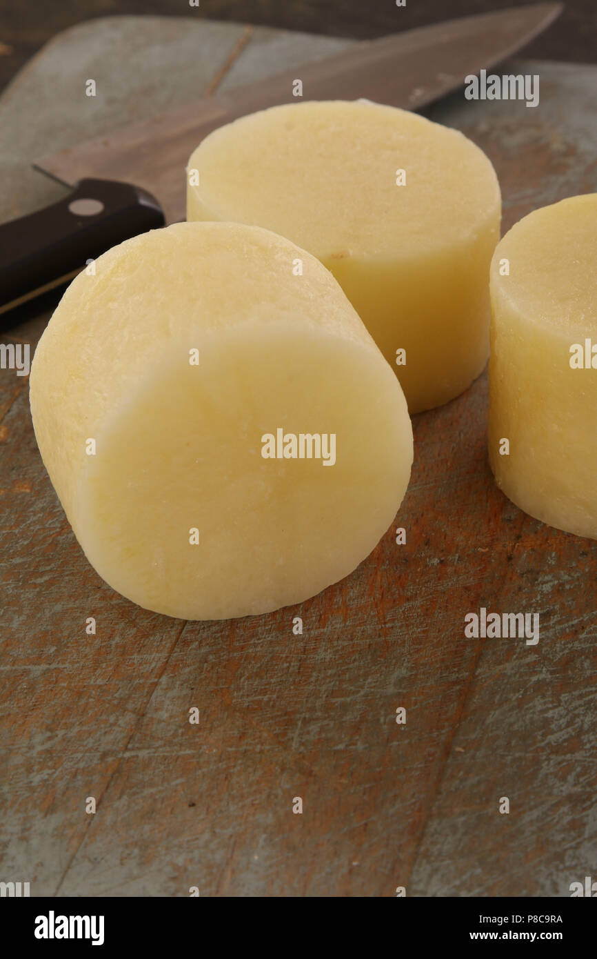 barrel cut fondant potatoes Stock Photo - Alamy