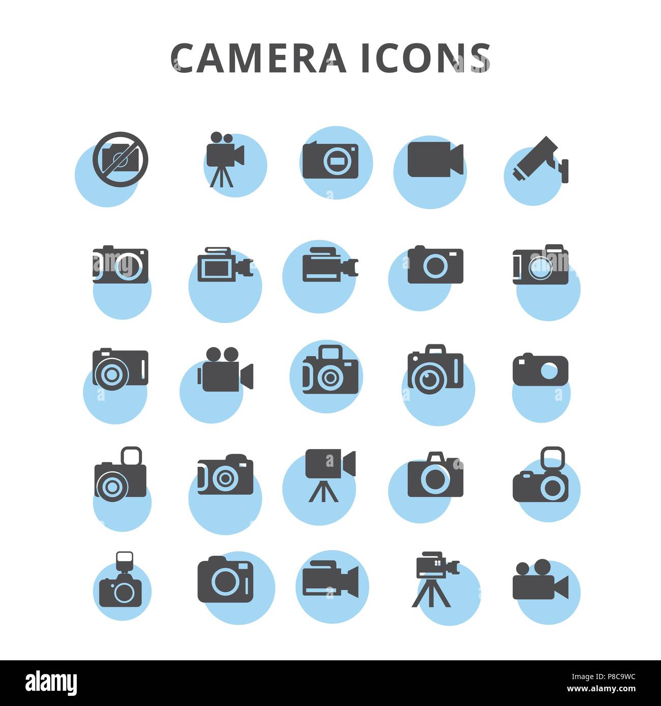 camera icons set - For web design and application interface, also ...