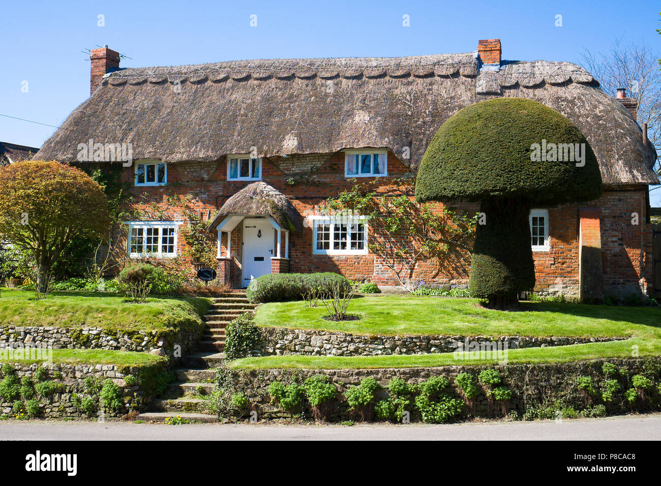 Thatched Peacock Cottage in Wansborough Wiltshire England UK with an ...