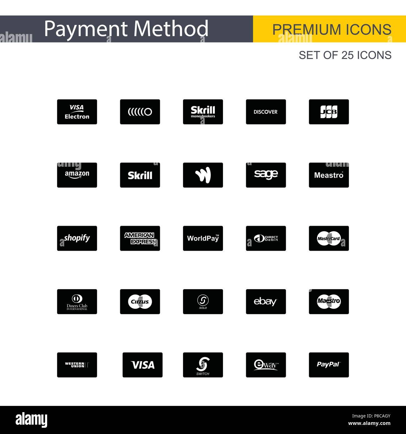 Payment method icons set vector - For web design and application ...