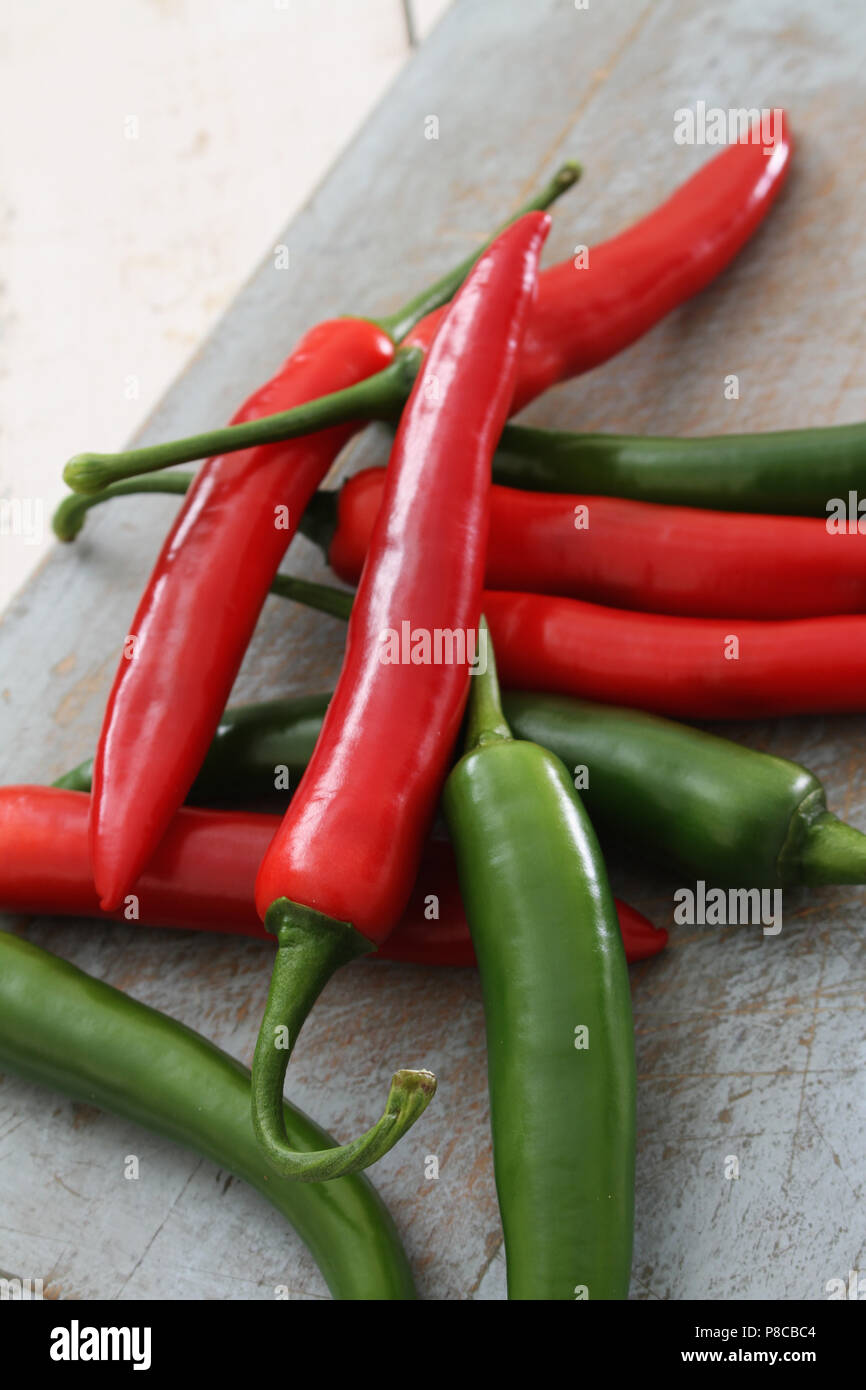 red and green chillies Stock Photo - Alamy