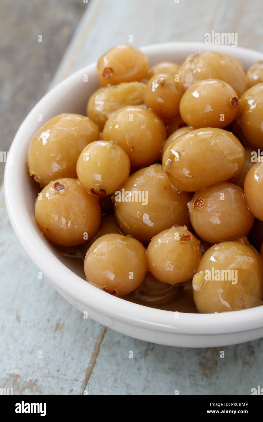 Tinned gooseberry fruit hi-res stock photography and images - Alamy