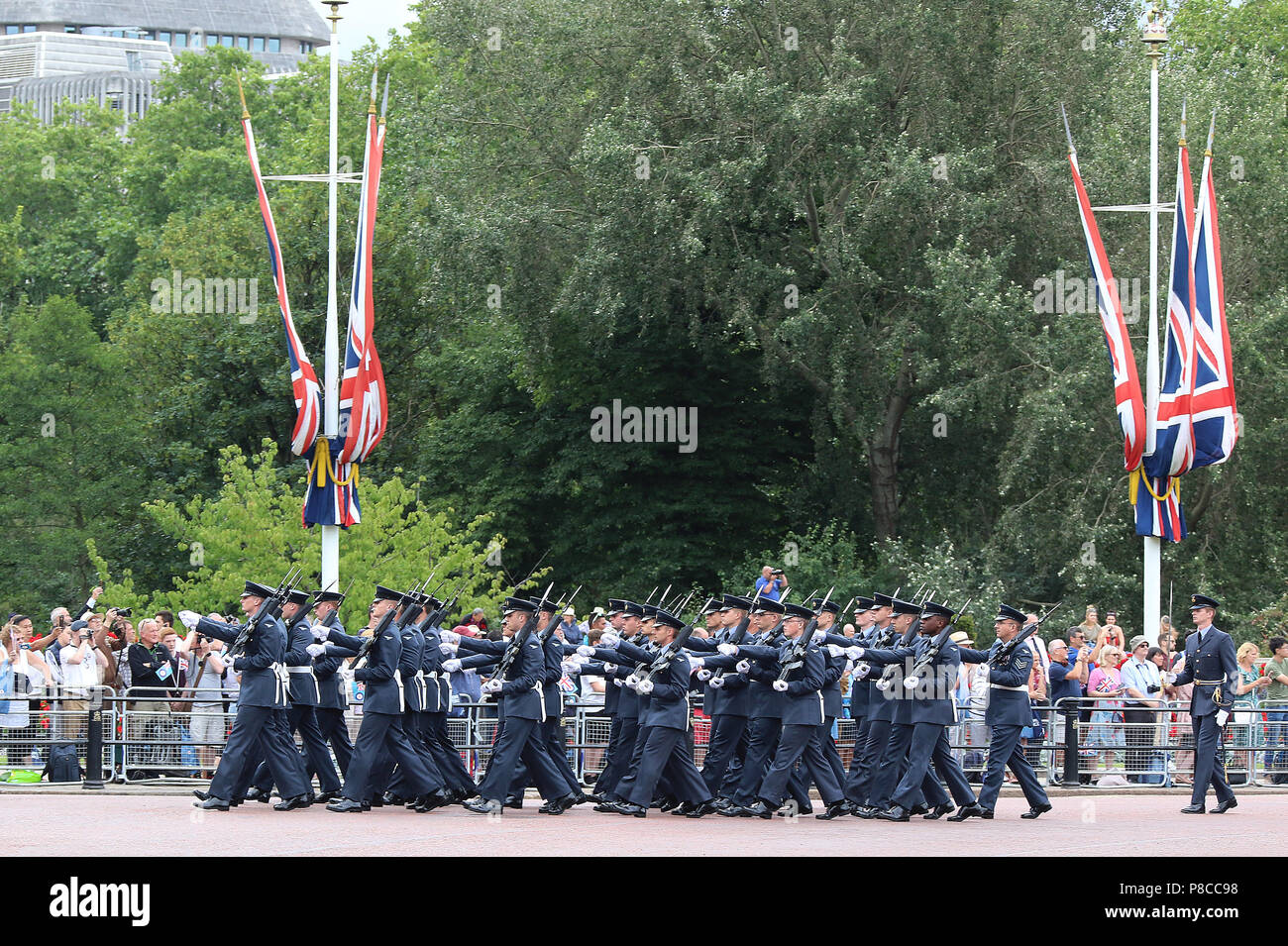 London, UK. 10th July, 2018. RAF100 Parade and Flypast, The Mall ...