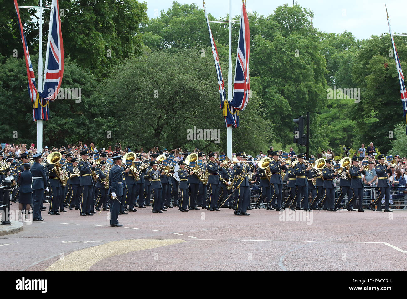 London, UK. 10th July, 2018. RAF100 Parade and Flypast, The Mall ...