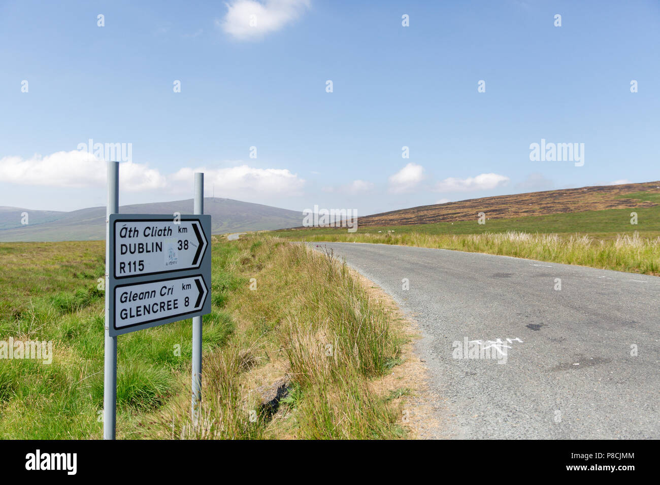 Sally Gap, Wicklow, Ireland. 10th July 2018: Road signs at the Sally ...