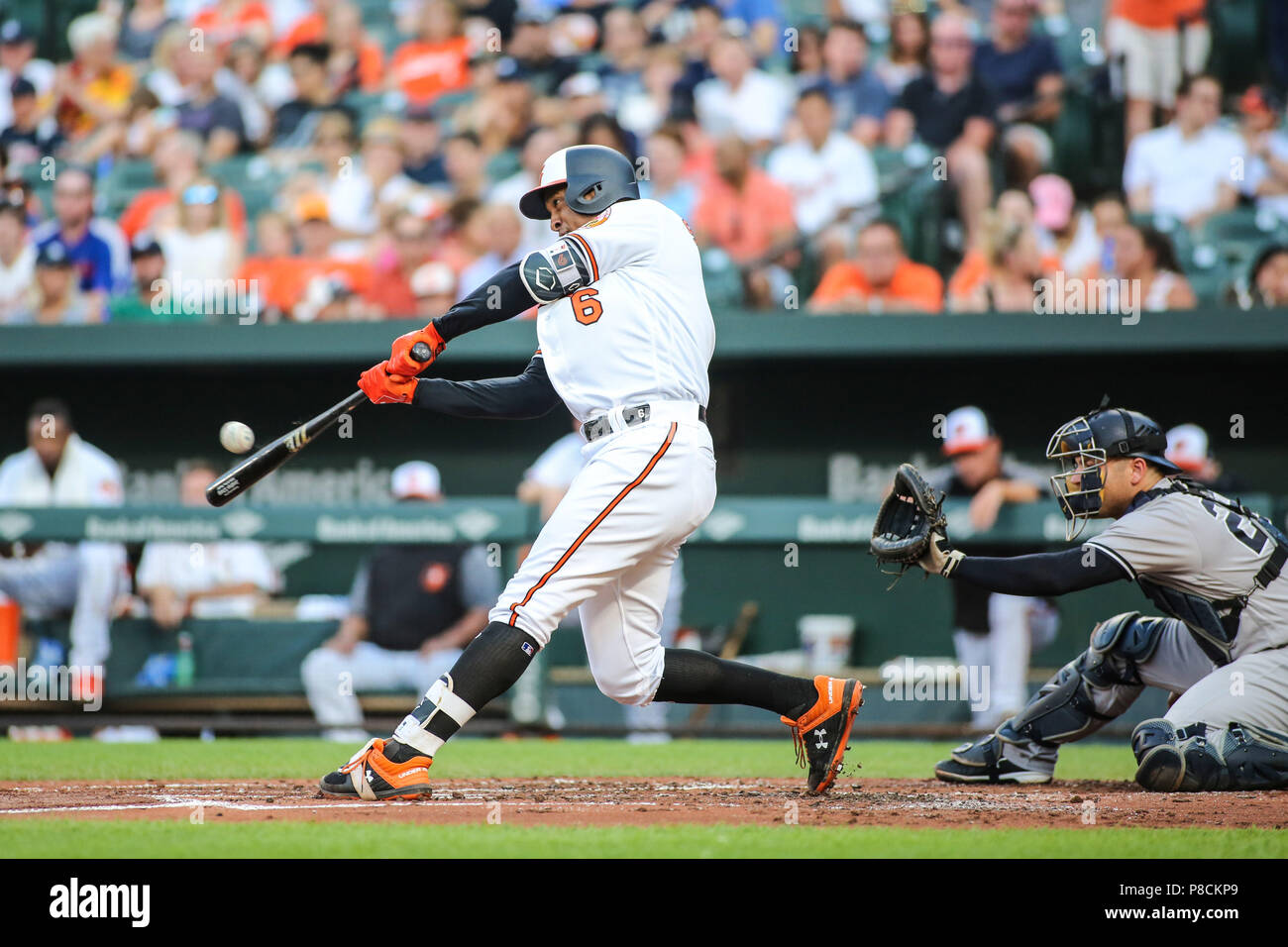 Baltimore, MD, USA. 10th July, 2018. Baltimore Orioles second baseman ...