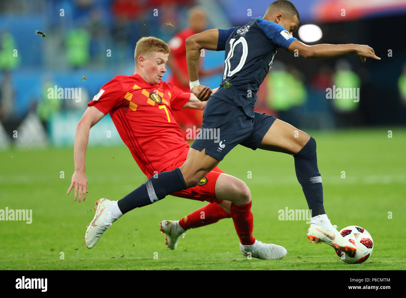 St. Petersburg, Russia. 10th July, 2018. (L-R) Kevin De Bruyne (BEL ...