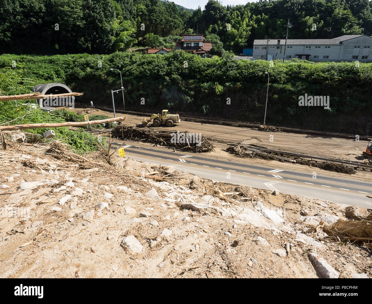 Mihara, Hiroshima, Japan. July 11, 2018, Mihara, Hiroshima Prefecture ...