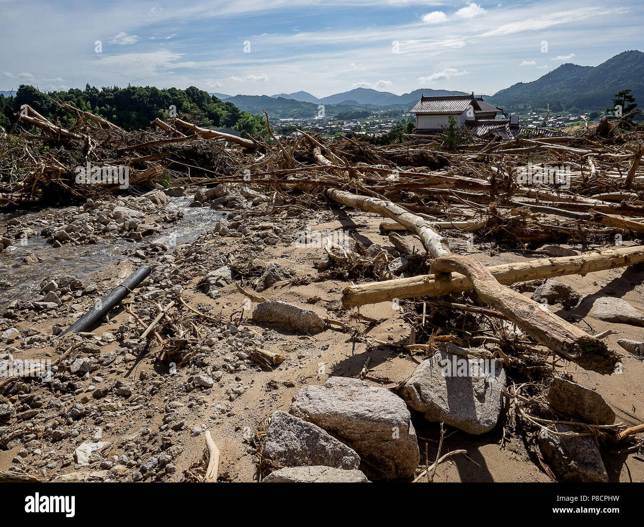 Mihara, Hiroshima, Japan. July 11, 2018, Mihara, Hiroshima Prefecture ...