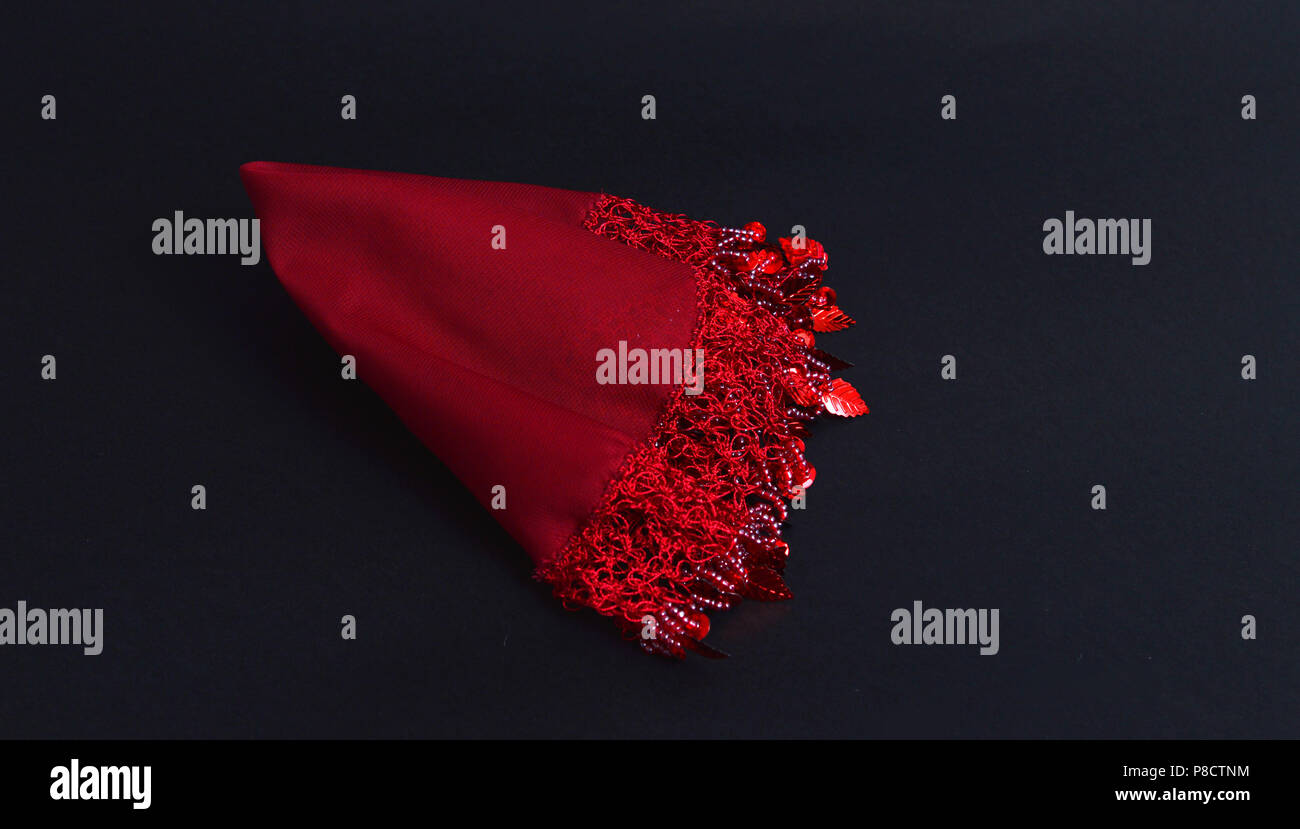 handmade handkerchief used for dancing on a turkish wedding on black ...