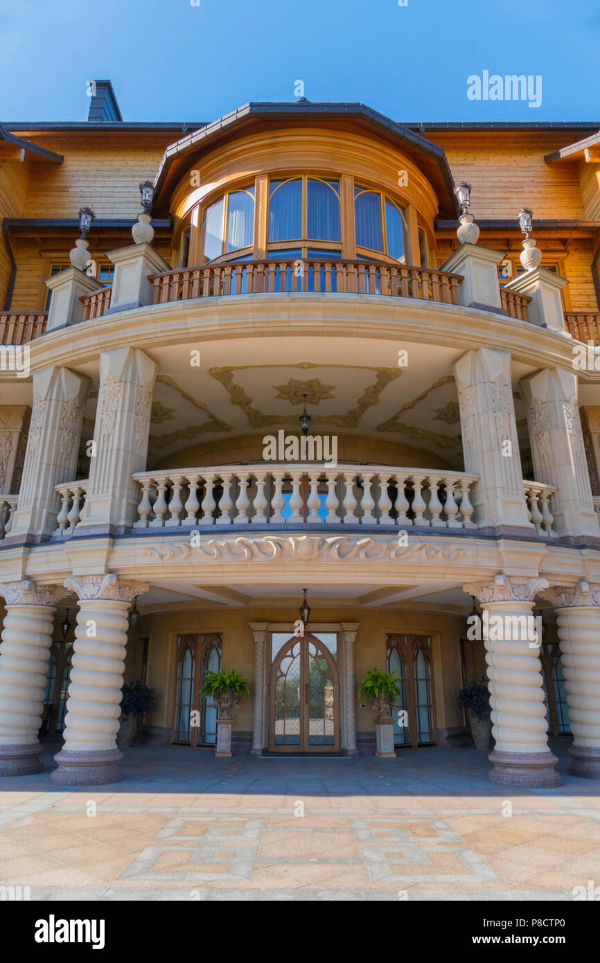 facade of a large building executed in beautiful architectural style ...