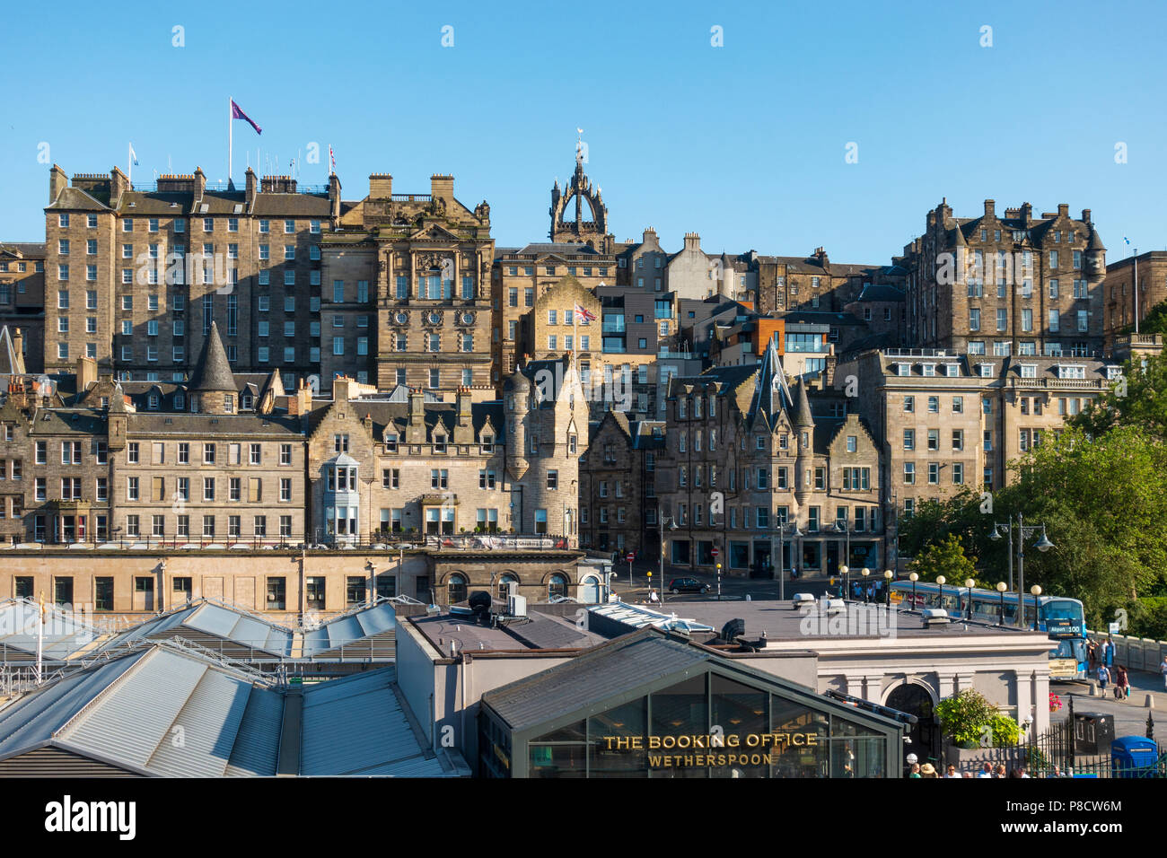 Skyline of Edinburgh Old Town from Princes Street, Edinburgh, Scotland ...
