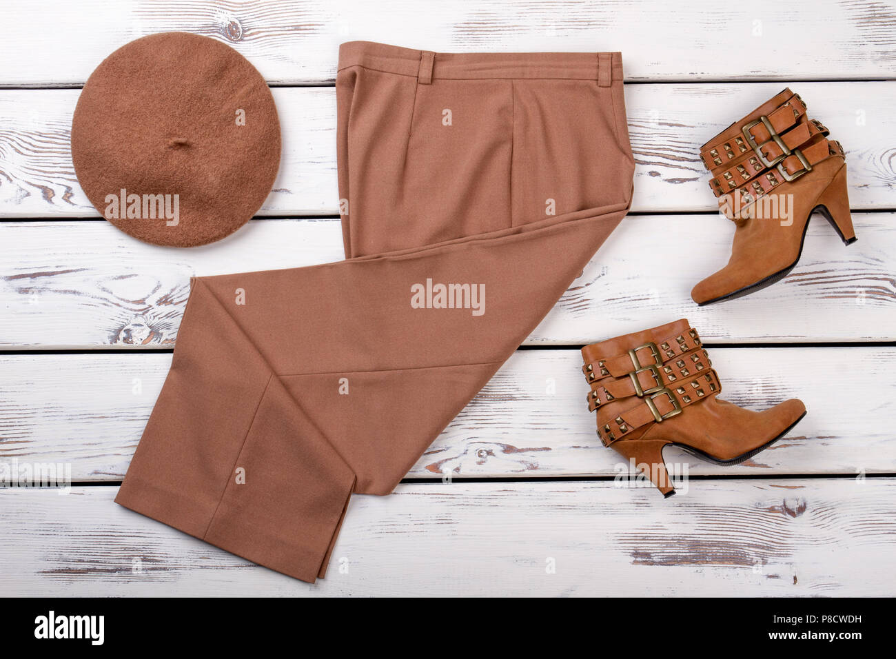 Set of brown cloth Stock Photo - Alamy