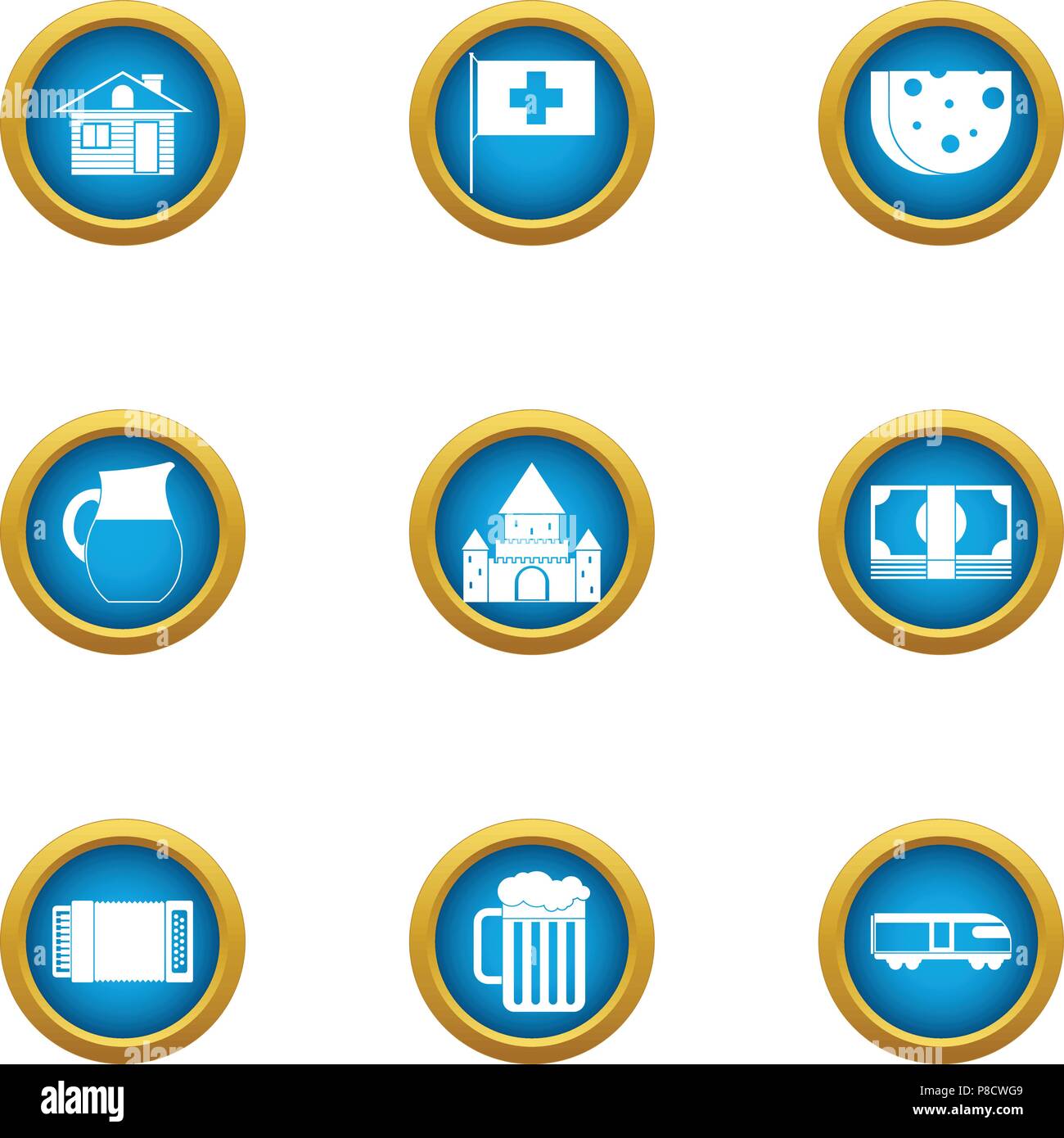 Cheese making icons set, flat style Stock Vector Image & Art - Alamy