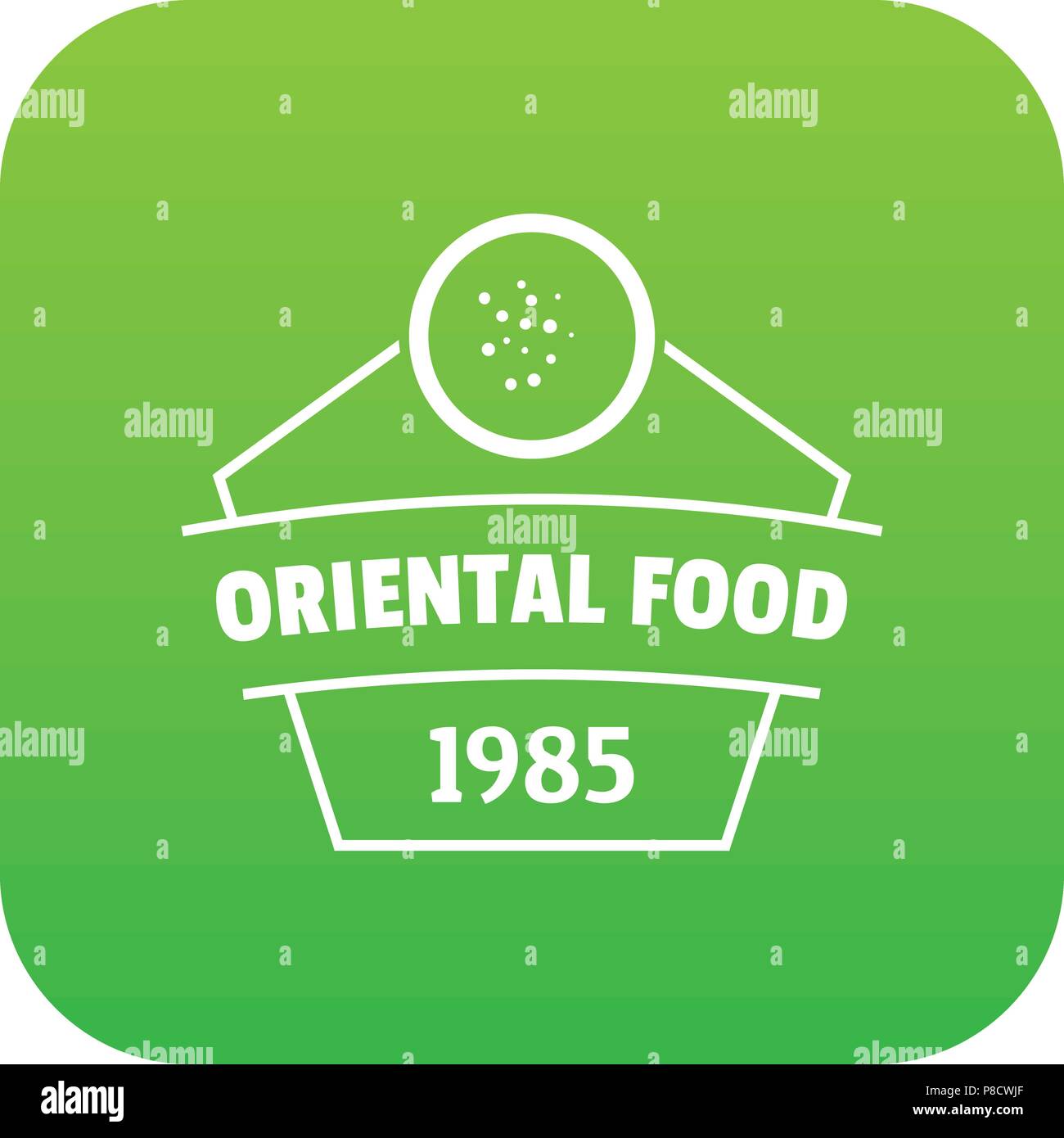 Traditional oriental food icon green vector Stock Vector Image & Art ...