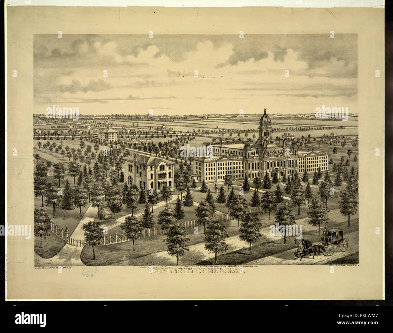 University of michigan campus 1800s hi-res stock photography and images ...