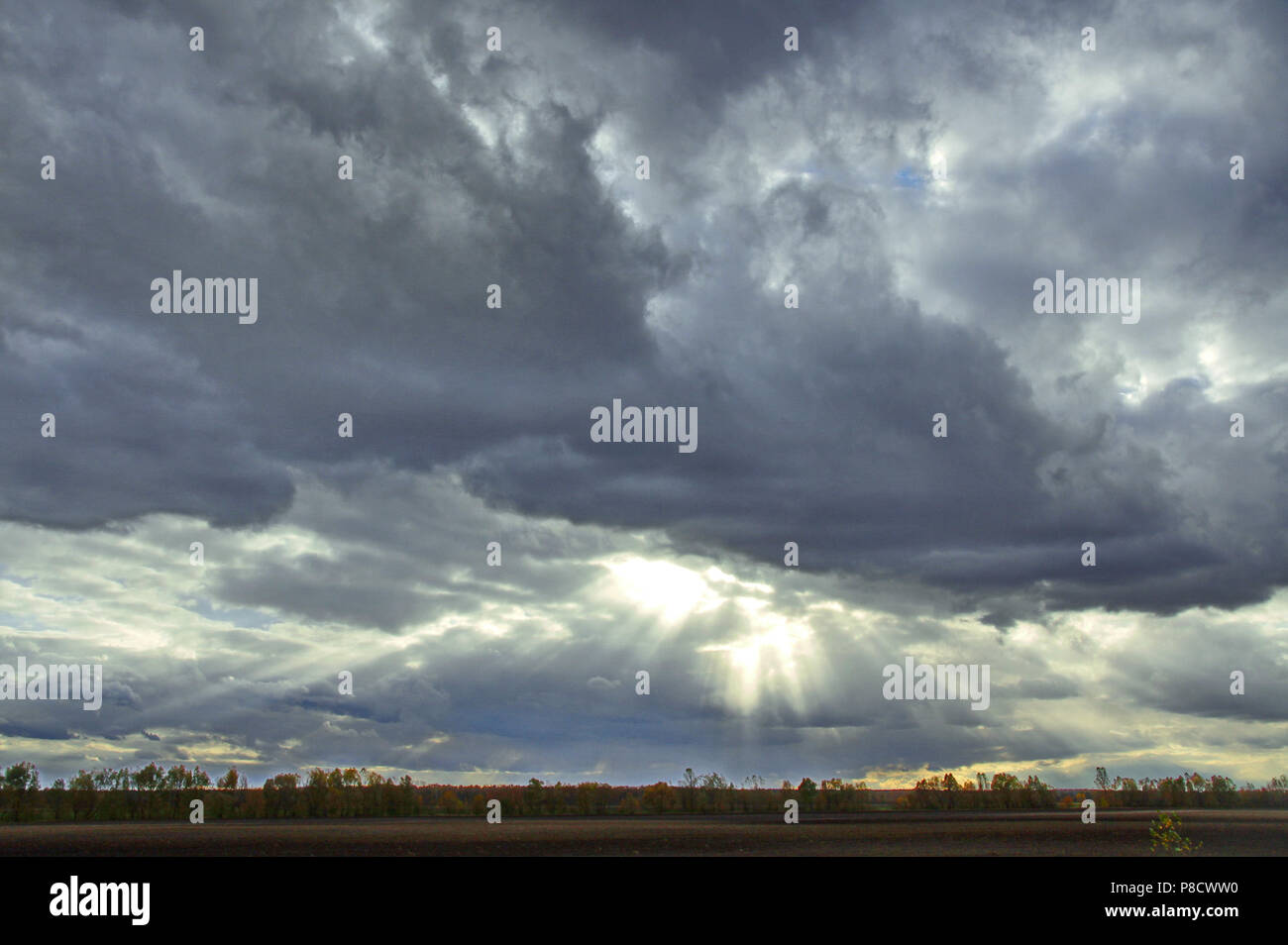 Cloudy sky with thick dense clouds that tightened the whole sky and ...