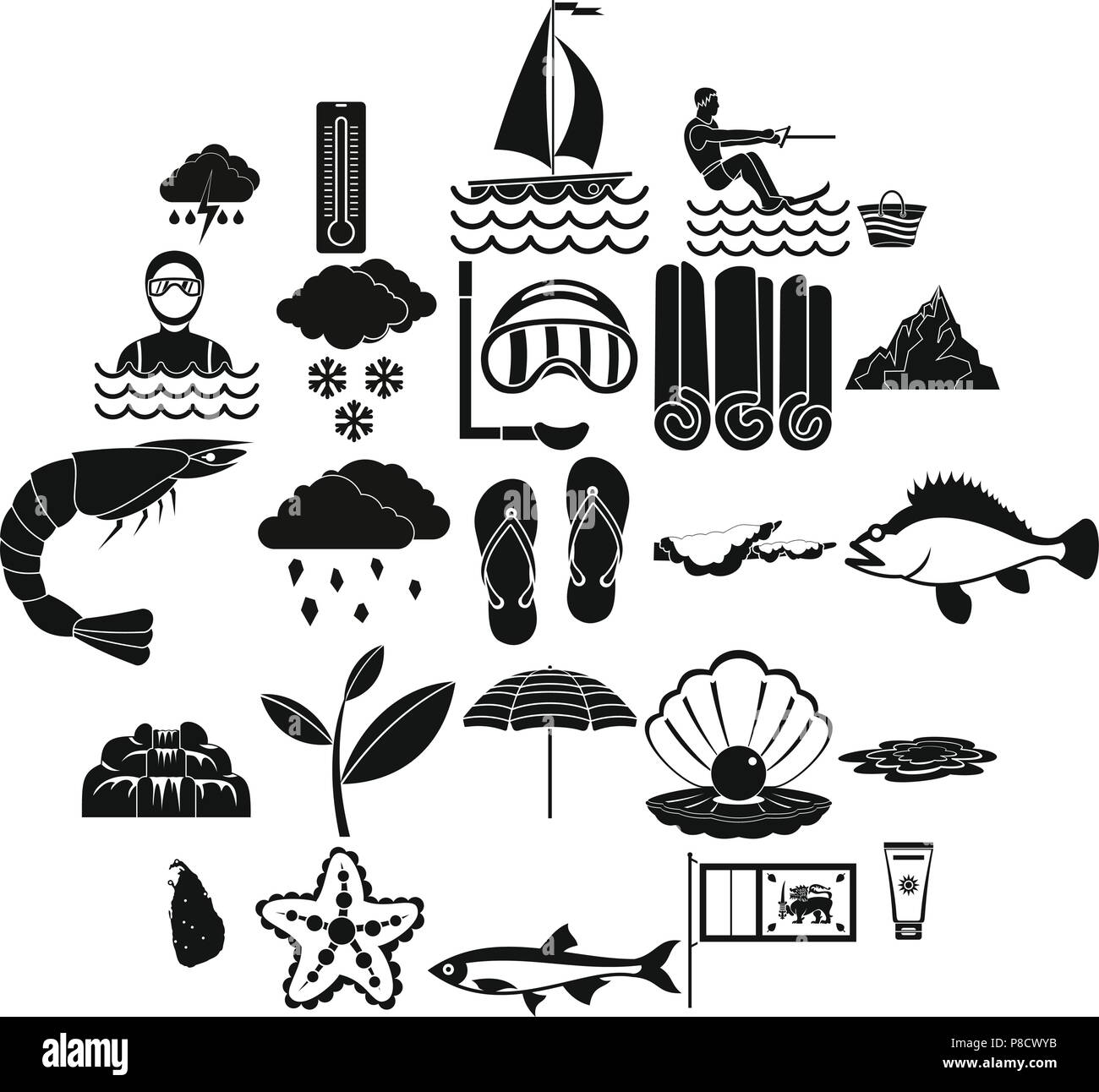 Diving icons set, simple style Stock Vector Image & Art - Alamy